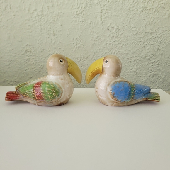 Accents | Pair Of Vintage Pottery Toucan Bird Figurine Colorful 4 ...